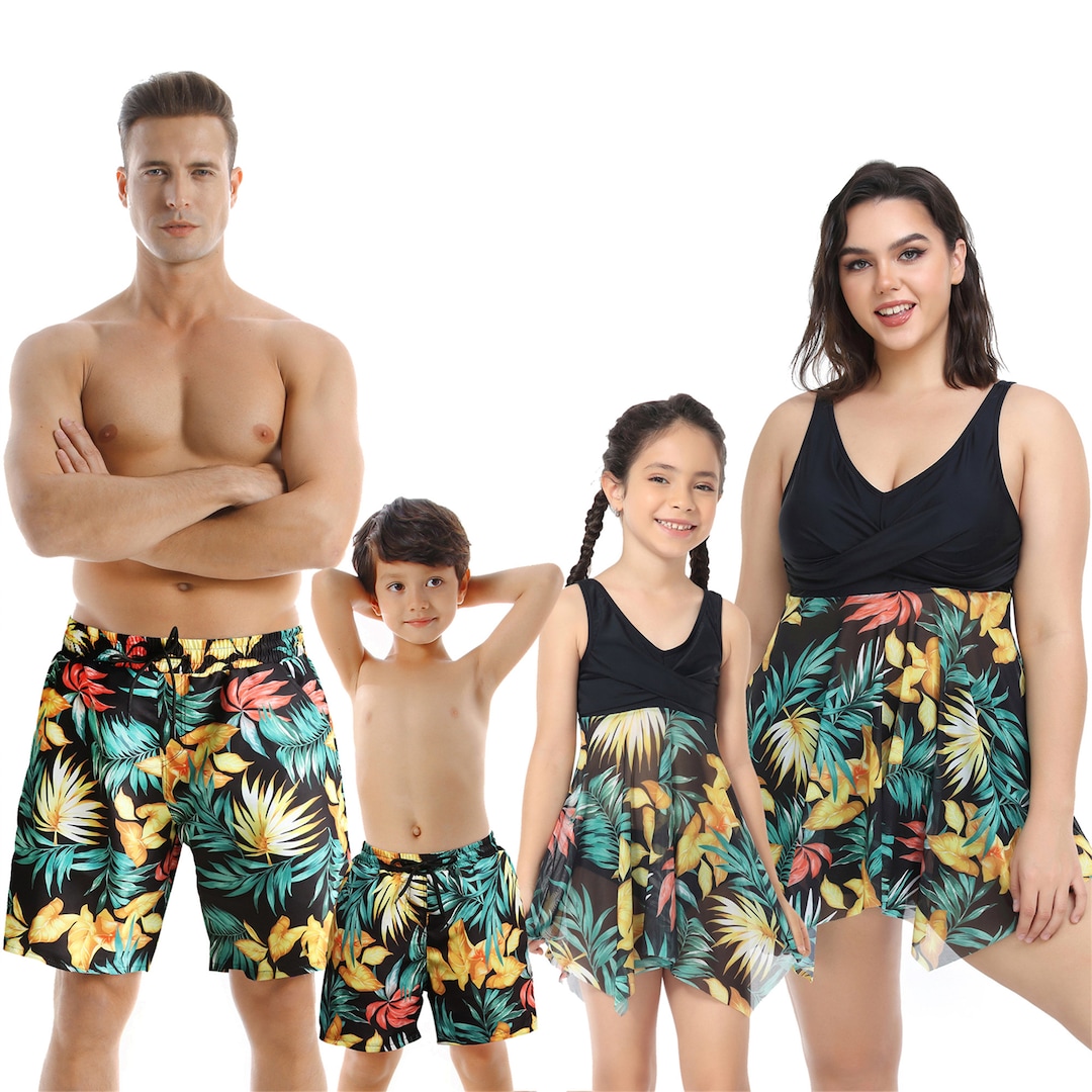 2023 Plus Size Family Matching Swimsuit Couples Swimwear Dad & Son ...