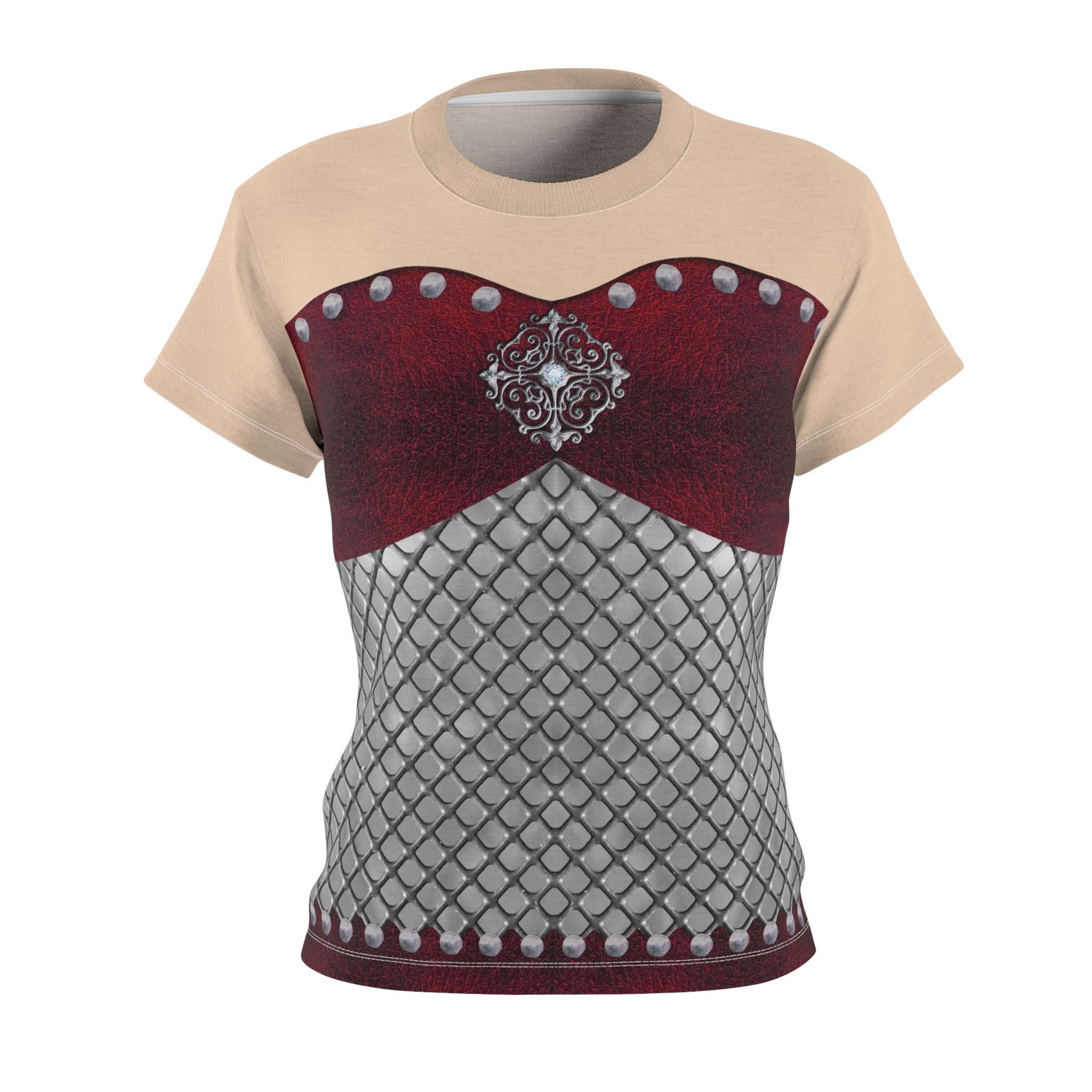 Women's Red Leather Armor Bodice Look T-shirt Medieval - Etsy