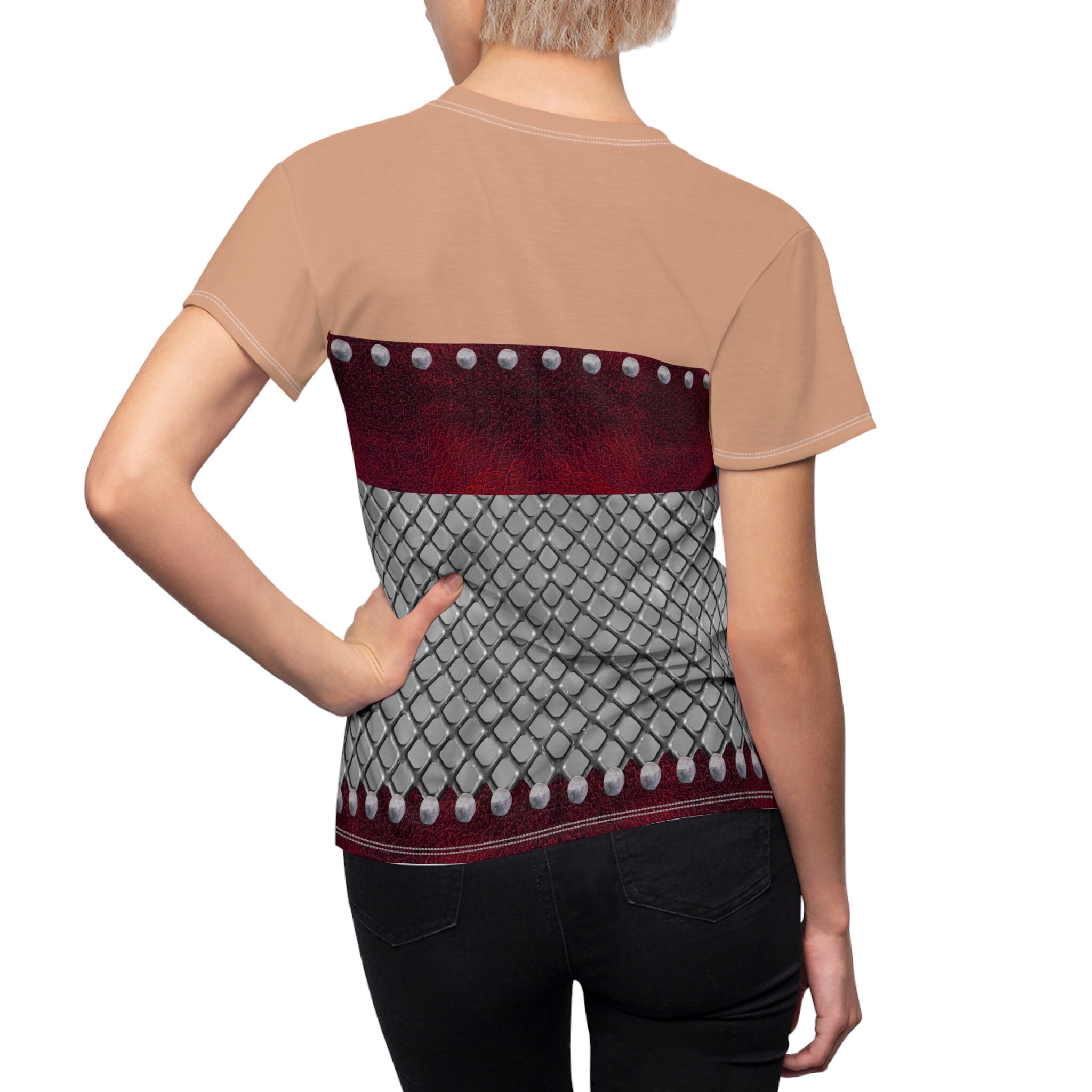 Women's Red Leather Armor Bodice Look T-shirt Medieval - Etsy