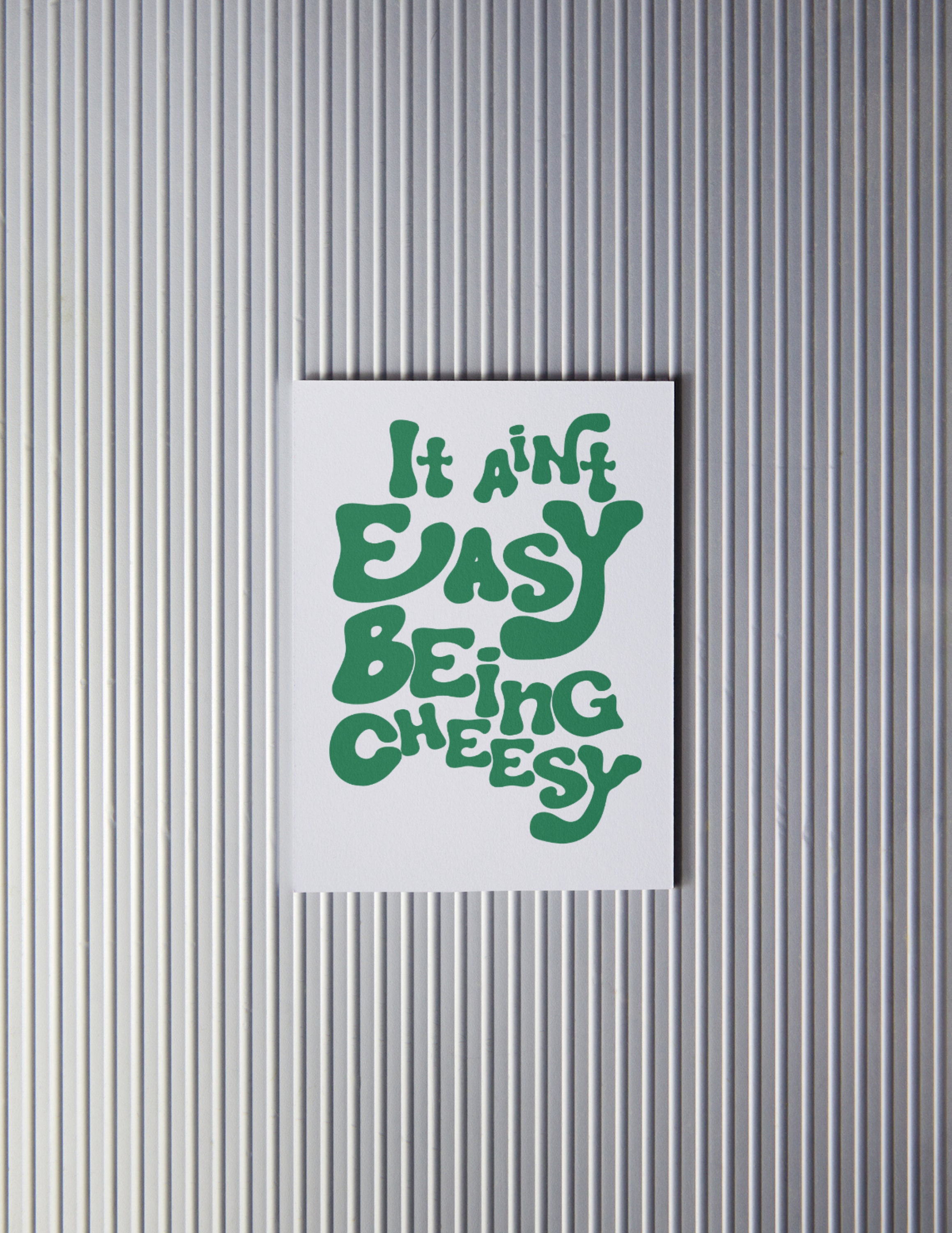 It Aint Easy Being Cheesy Poster, Green | Retro Aesthetic Food Themed ...