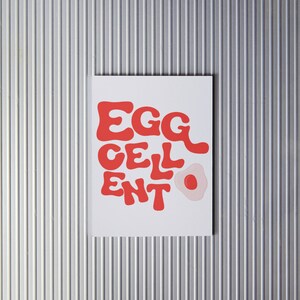 Eggcellent Poster | Retro Aesthetic Food Themed Print | Kitchen Wall ...