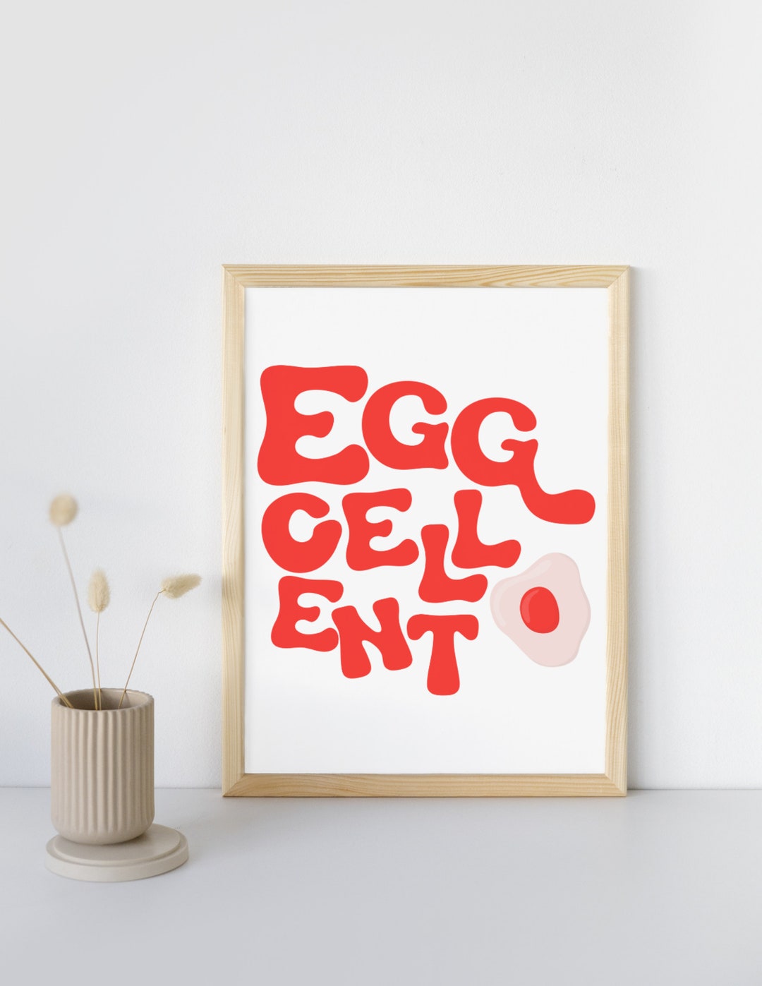 Eggcellent Poster | Retro Aesthetic Food Themed Print | Kitchen Wall ...
