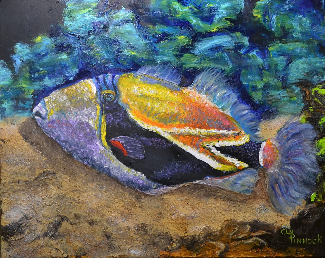 Hummer Fish Hawaii State Tropical Ocean Sea Life Print Colorful ...