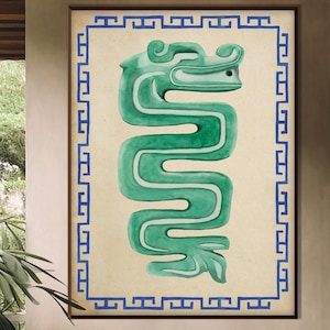 Lámina Azteca Olmeca Quetzalcoatl , Arte Estilo Mexicano Tribales Verde ...
