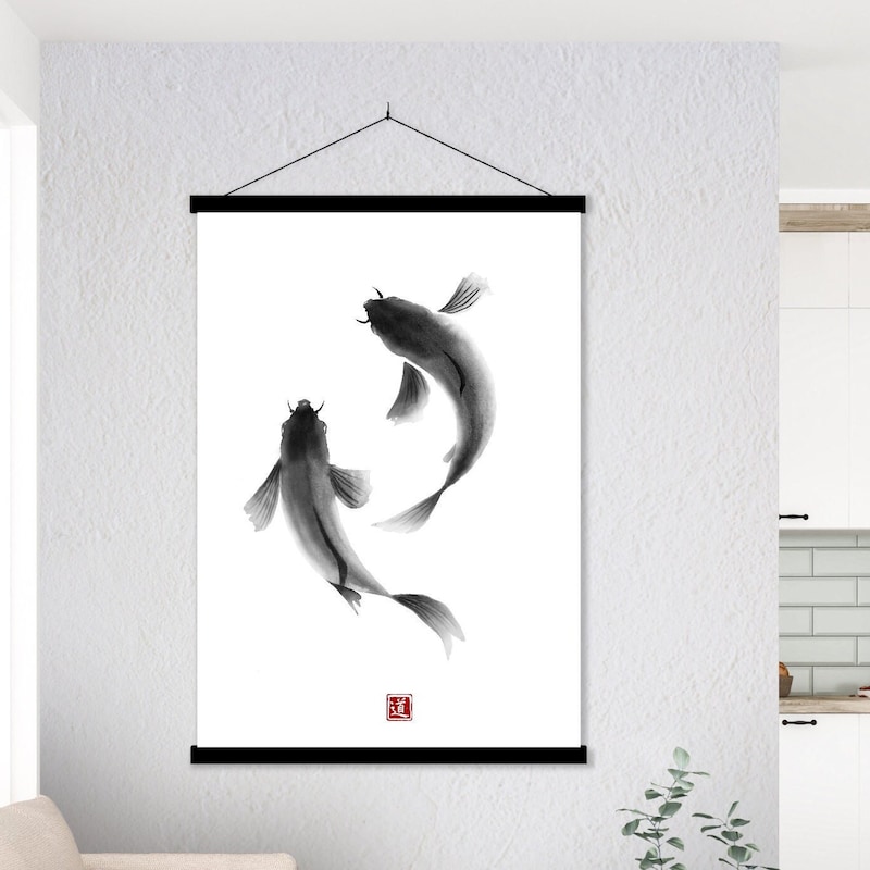Japanese Koi Scroll - Etsy