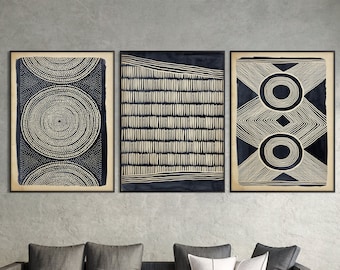 Colorful Abstract African American Art Set of 3 Print, Ethnic Gallery Wall Set. Modern ...