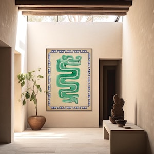 Lámina Azteca Olmeca Quetzalcoatl , Arte Estilo Mexicano Tribales Verde ...