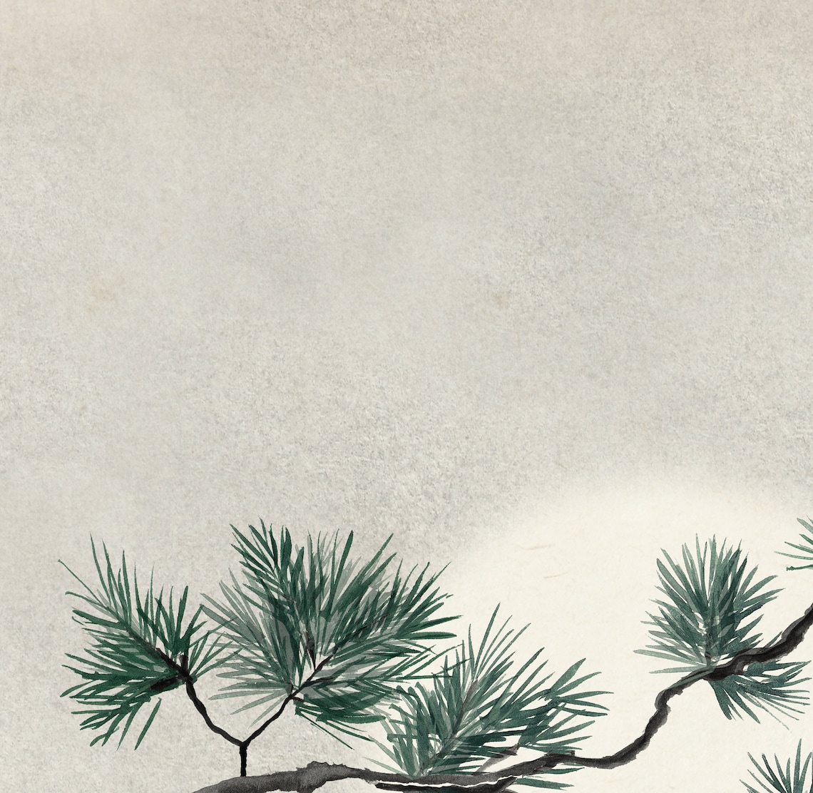 Japanese Pine Tree and Sparrows Print Oriental Asian | Etsy