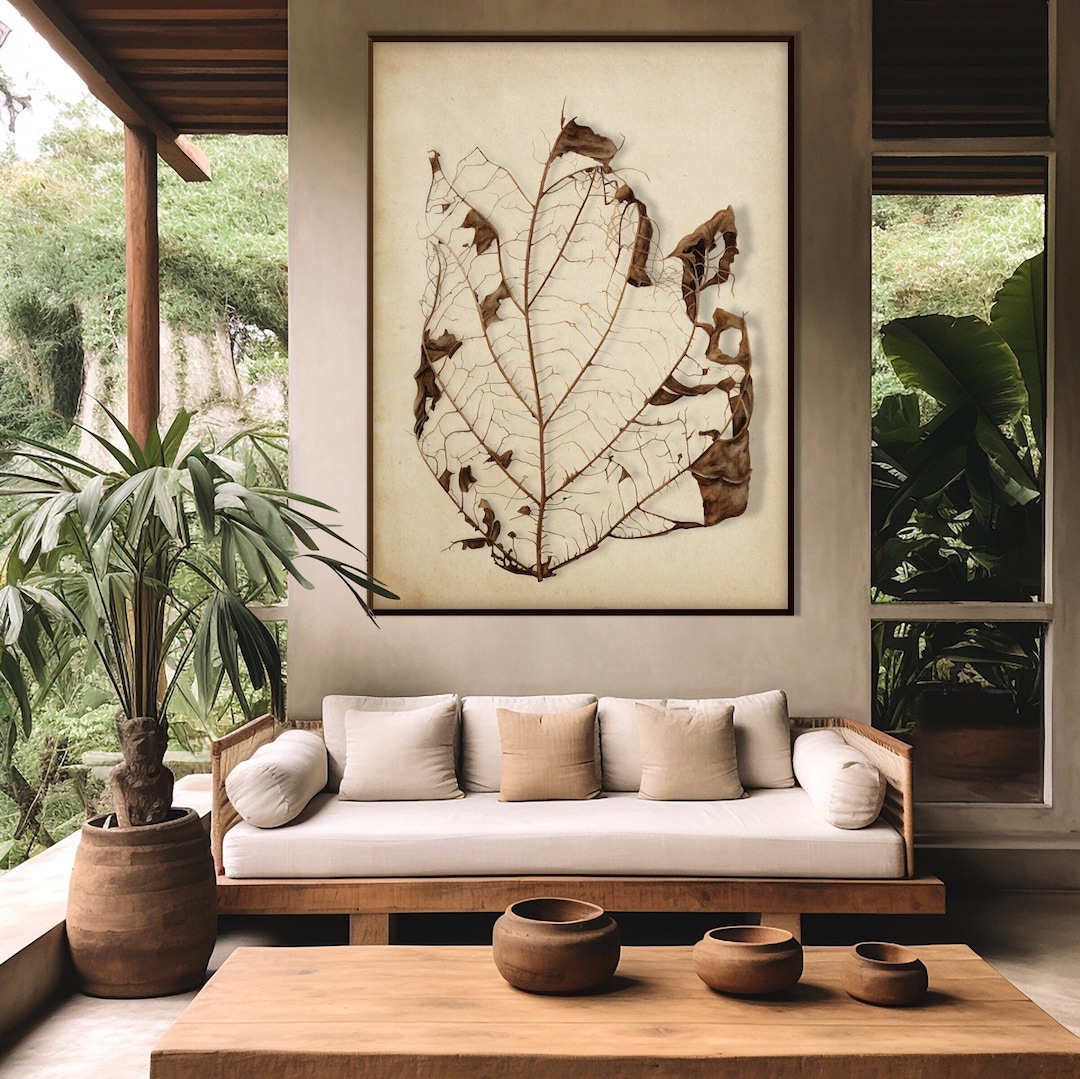 Leaf Skeleton Art Print,botanical Minimal Watercolor Poster Wall Art ...