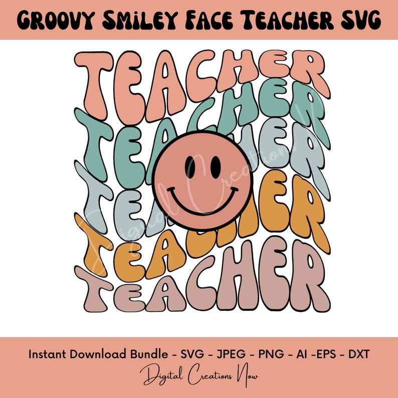 Teacher Svg Smiley Face Svg Educator Svg Back to School - Etsy