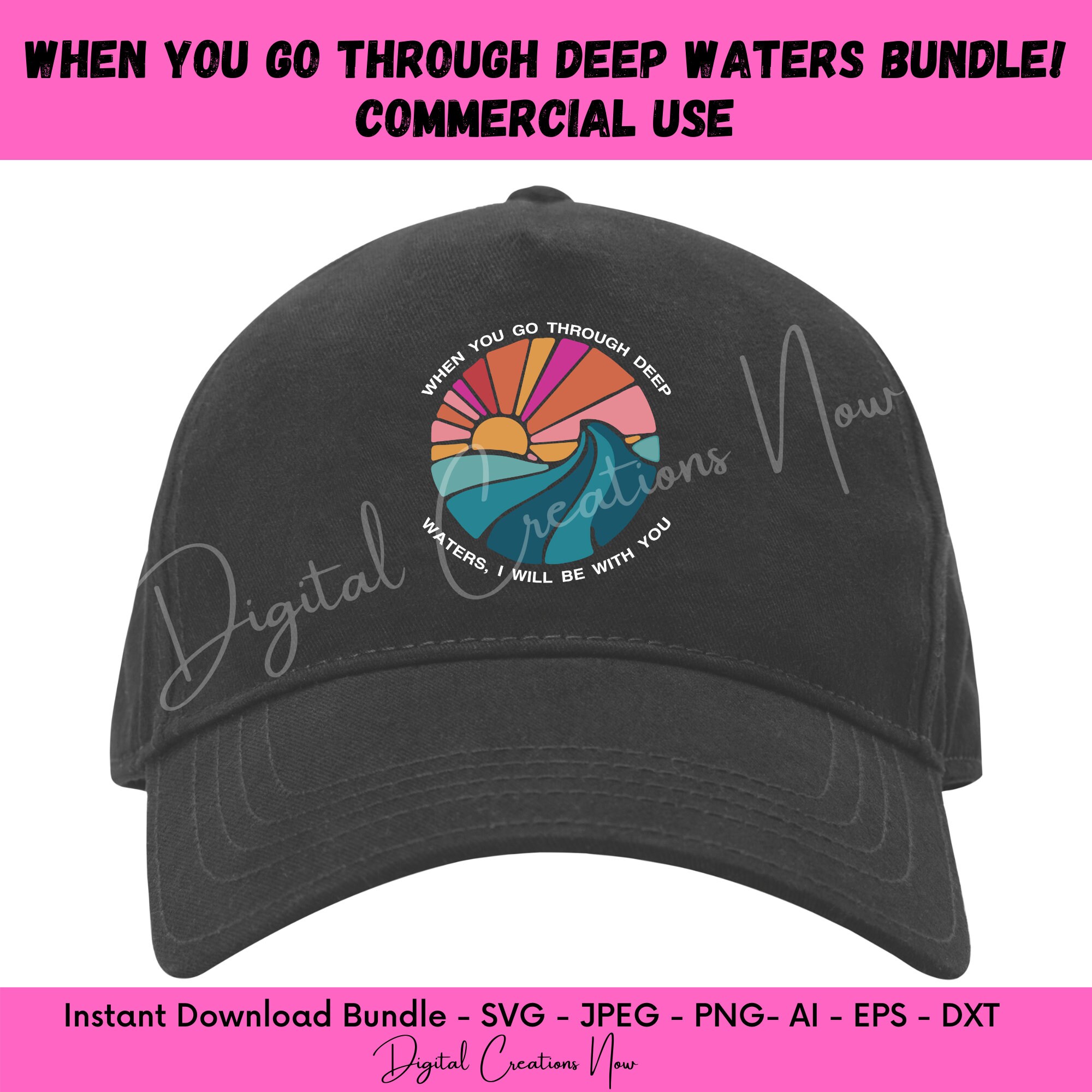When You Walk Through Deep Waters SVG Bundle Png Jpg Eps Dxt - Etsy