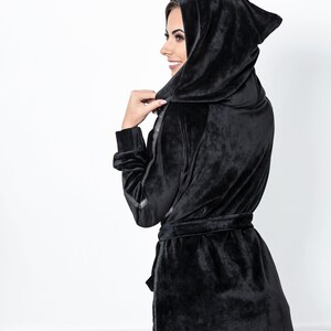Black Velvet Robe Velour Womens Bathrobe Velvet Dressing Gown - Etsy