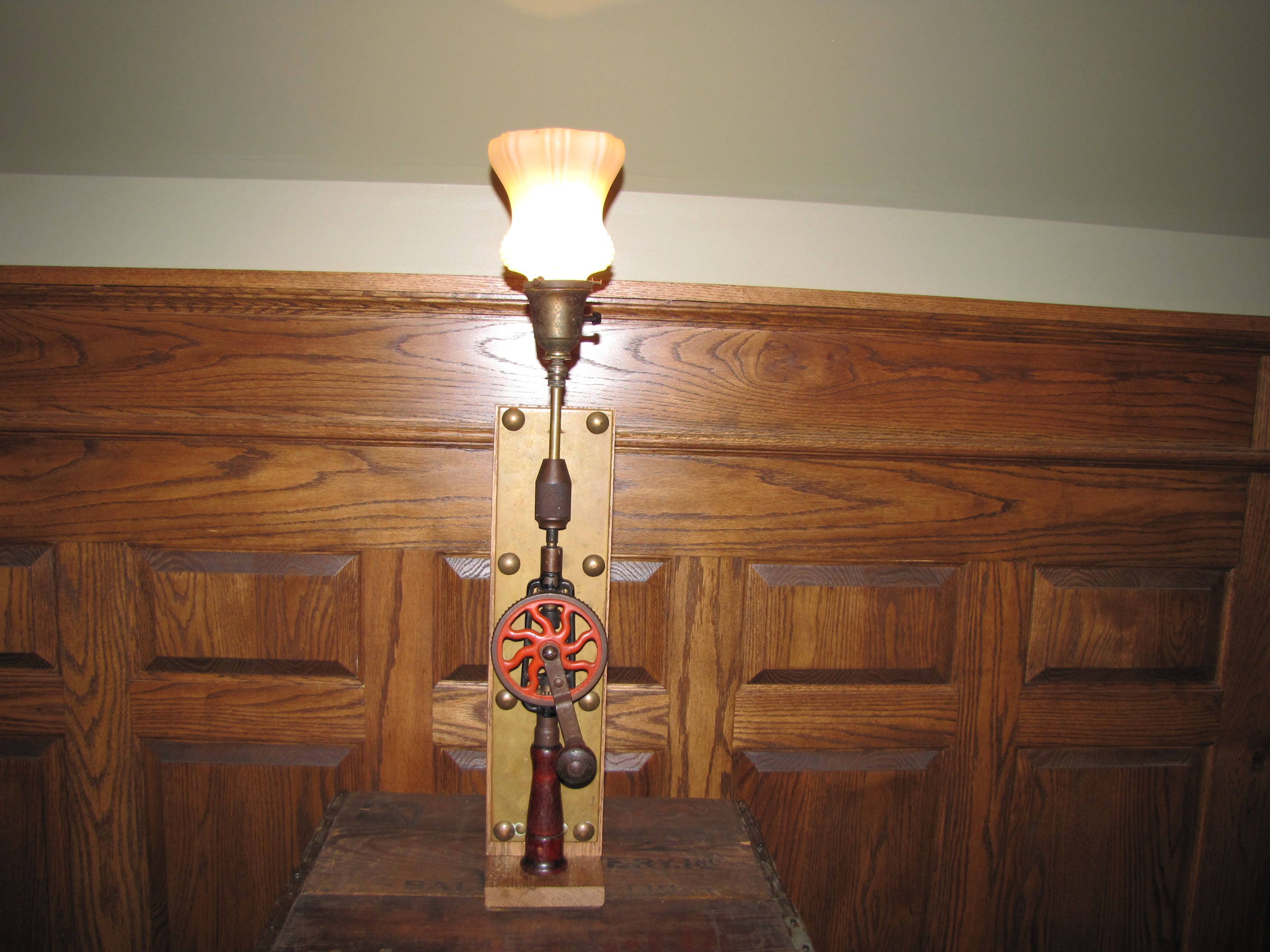 Antique Hand Drill Lamp - Etsy