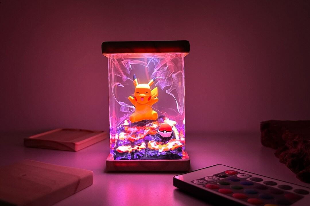 Pikachu Pokemon Epoxy Lamp, Pokemon Gift, Pokemon Starter Resin Lamp ...