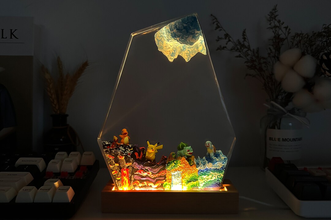 Pokemon Resin Lamp, Custom Resin Lamp, Epoxy Lamp, Pokemon Gifts ...