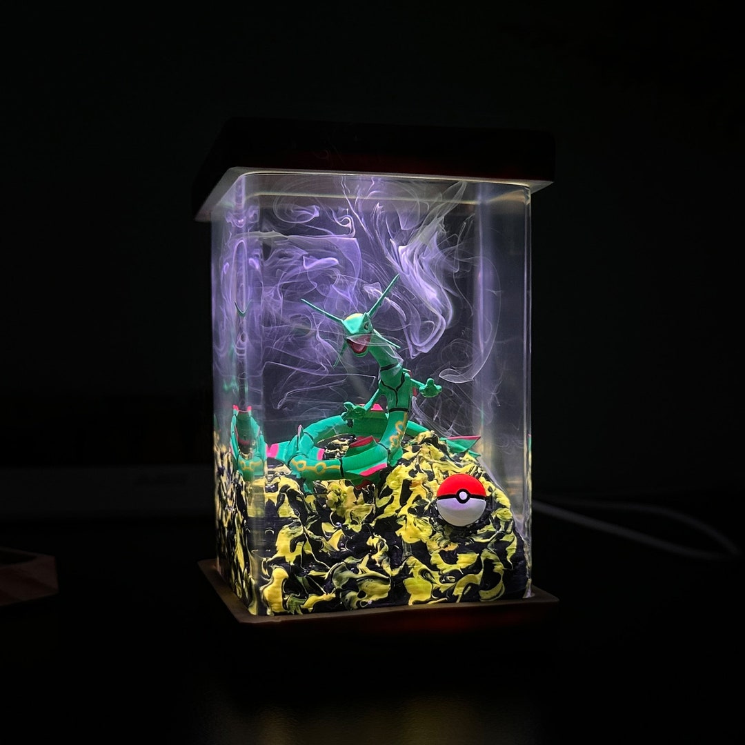 Rayquaza Pokemon Lamp, Pokemon Birthday, Pokemon Resin Lamp, Custom ...