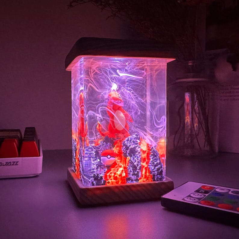 Resin Night Light, Epoxy Lamp, Epoxy Night Light, Pokemon Gift, Pokemon ...