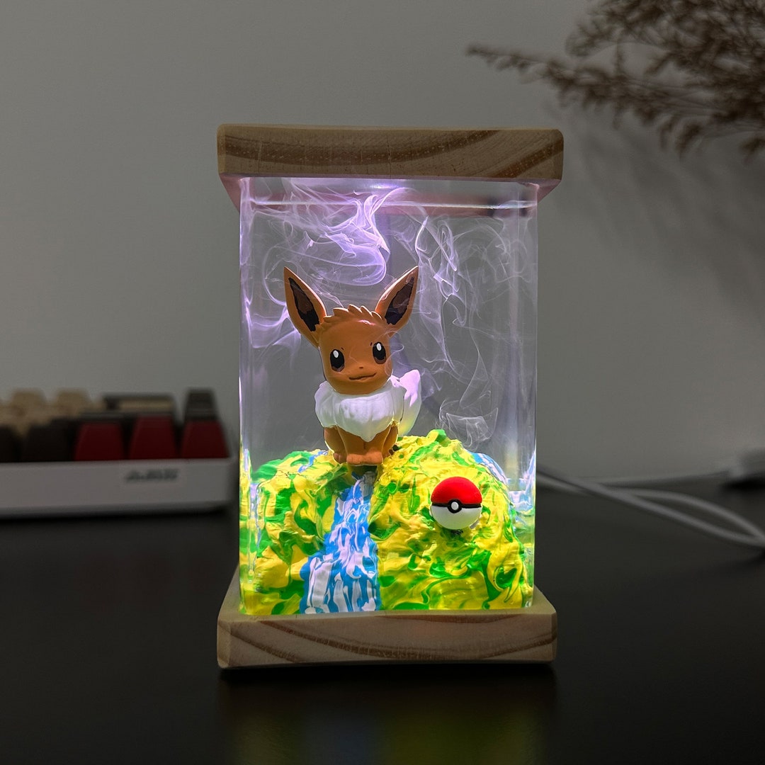 Eevee Evolution Resin Lamp, Eevee Epoxy Lamp, Custom Epoxy Lamp ...