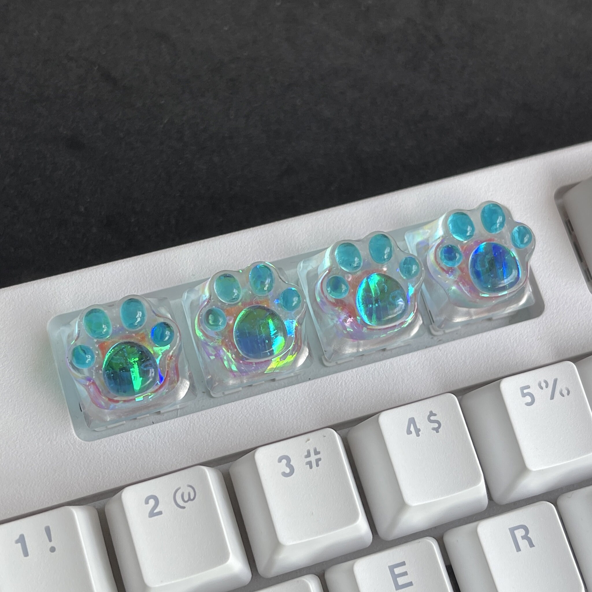 Rainbow Cat Paw Keycap Cute Keycaps WASD Keycap Set Arrow - Etsy