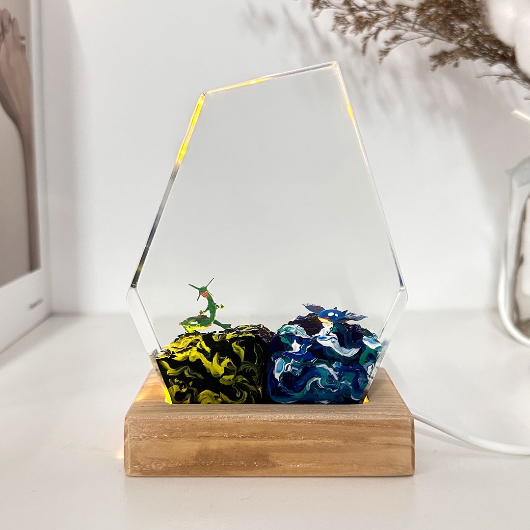 Pokemon Epoxy Lamp, Rayquaza Kyogre Groudon Resin Lamp, Pokemon Decor ...