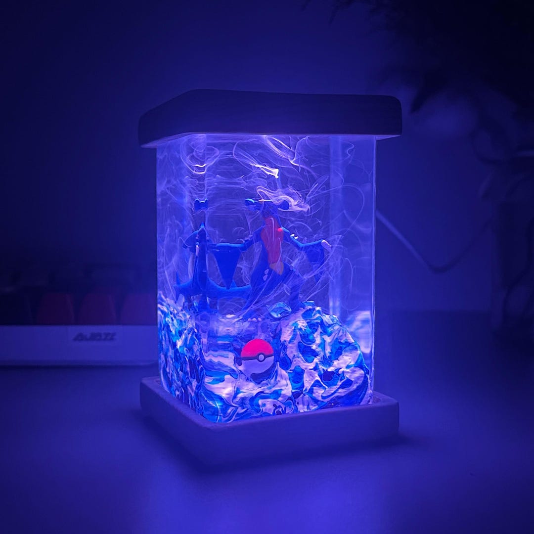 Resin Night Light, Resin Lamp, Garchomp Pokemon Gift, Custom Night ...