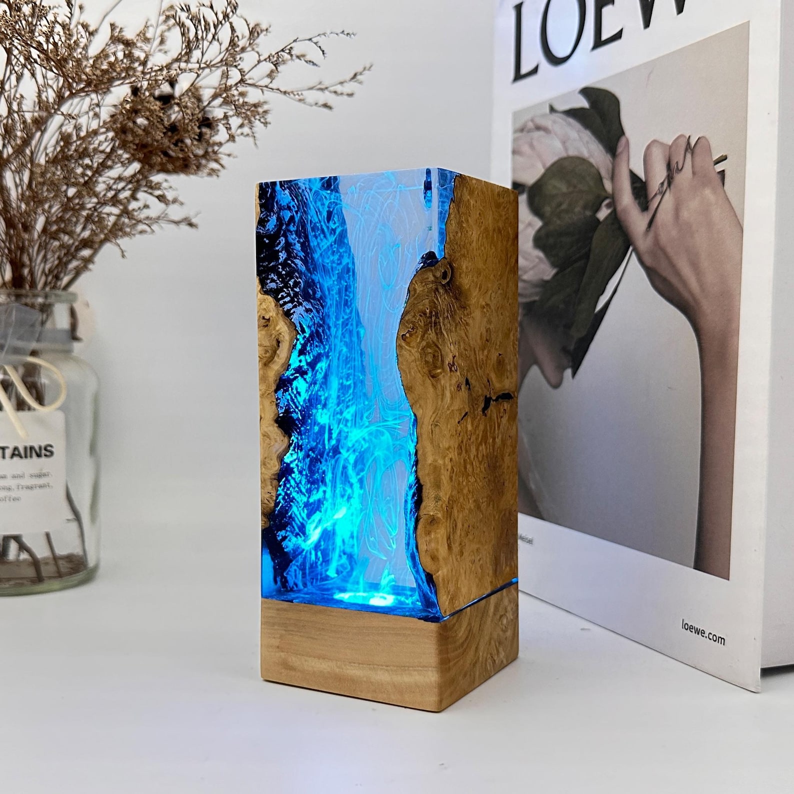 Resin Lamp Deep Blue Sea, Epoxy Resin Night Light, Color Changing Resin ...