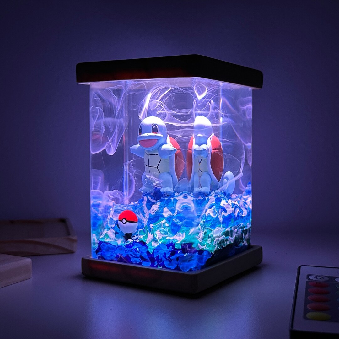 Pokemon Starter Resin Lamp, Squirtle Pokemon Resin Lamp, Pokemon Gift ...