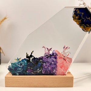 Resin Lamp Eevee Evolution, Pokemon Gifts, Custom Night Light, Resin ...