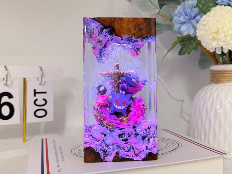 Pokemon Epoxy Lamp, Gastly Haunter Gengar Evolution Epoxy Lamp, Pokemon ...