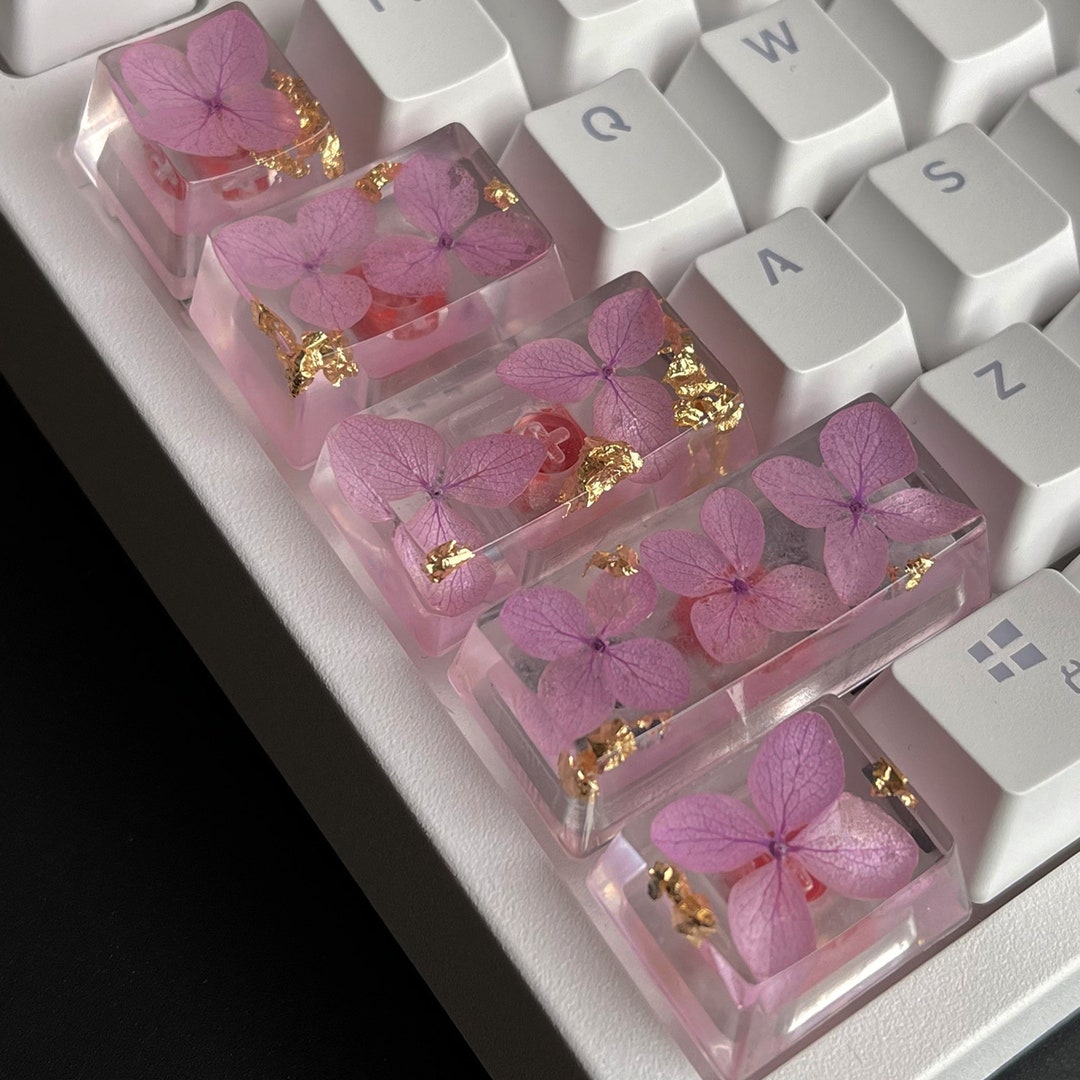 Artisan Purple Floral Spacebar Keycap: Custom Cherry MX Keycaps - Etsy