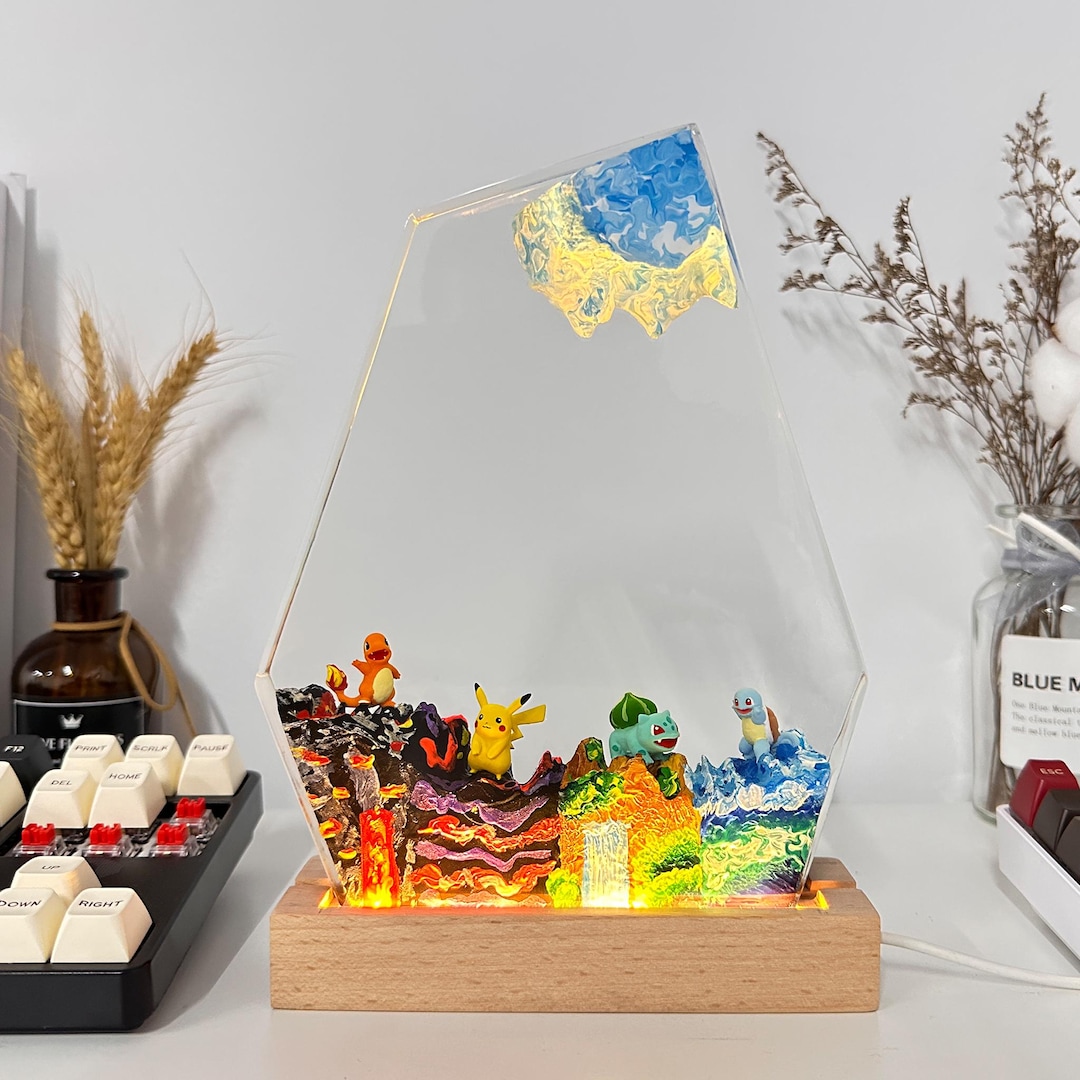 Pokemon Resin Lamp, Pokemon Gifts, Epoxy Lamp, Custom Resin Lamp ...