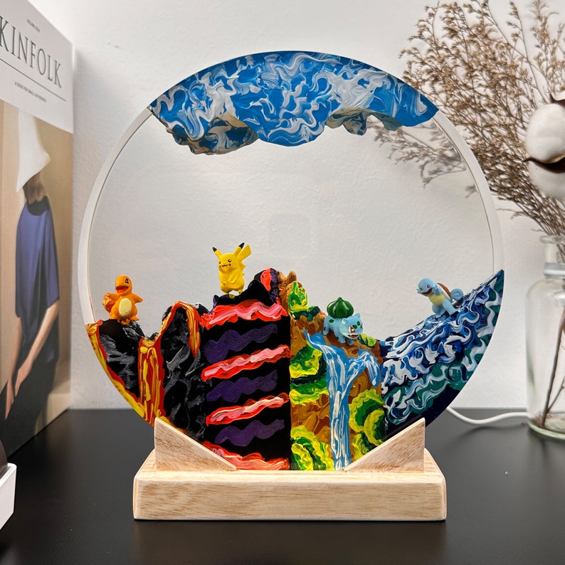 Pokemon Epoxy Lamp, Pokemon Gift, Pokemon Decor, Pokemon Resin Lamp ...