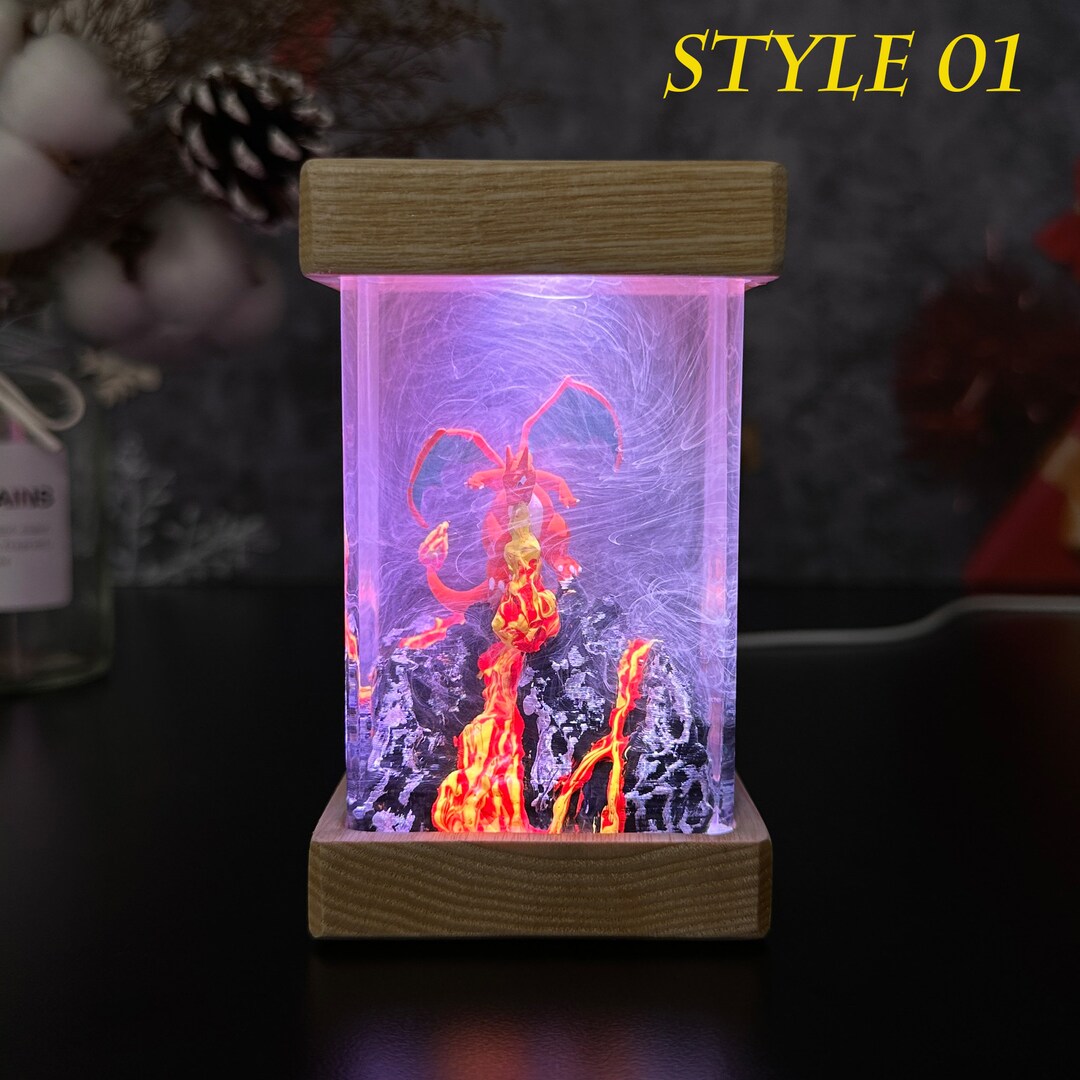 Custom Night Light, Resin Lamp, Charizard Pokemon Lamp, Pokemon Gift ...