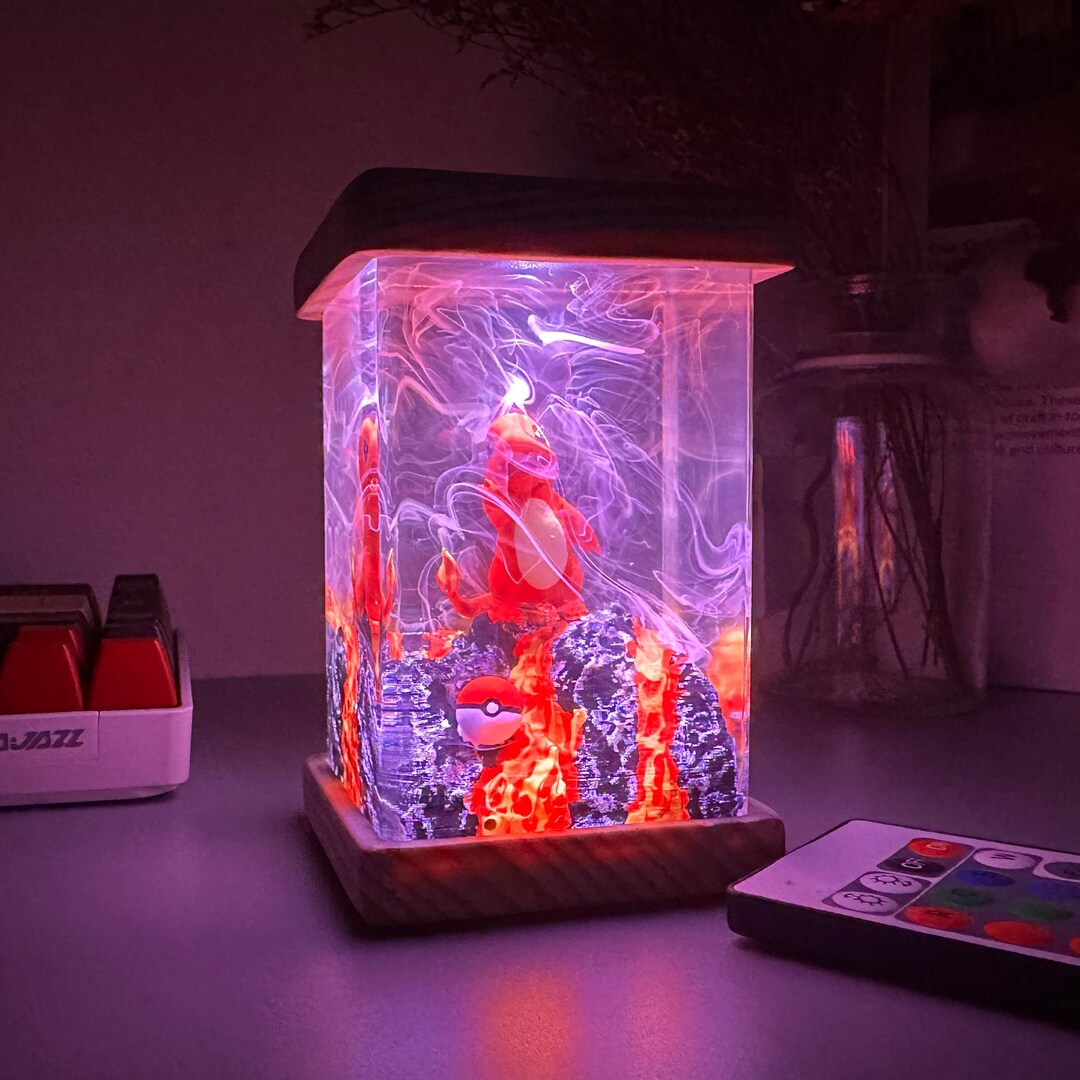 Charmander Pokemon Gift, Resin Lamp, Epoxy Pokemon Lamp, Custom Night ...