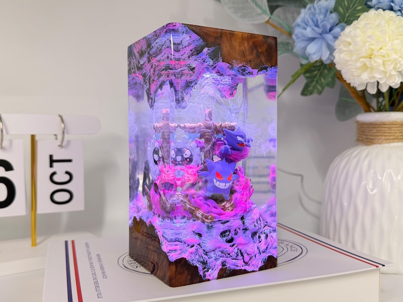 Pokemon Epoxy Lamp, Gastly Haunter Gengar Evolution Epoxy Lamp, Pokemon ...