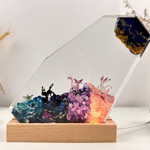 Resin Lamp Eevee Evolution, Pokemon Gifts, Custom Night Light, Resin ...
