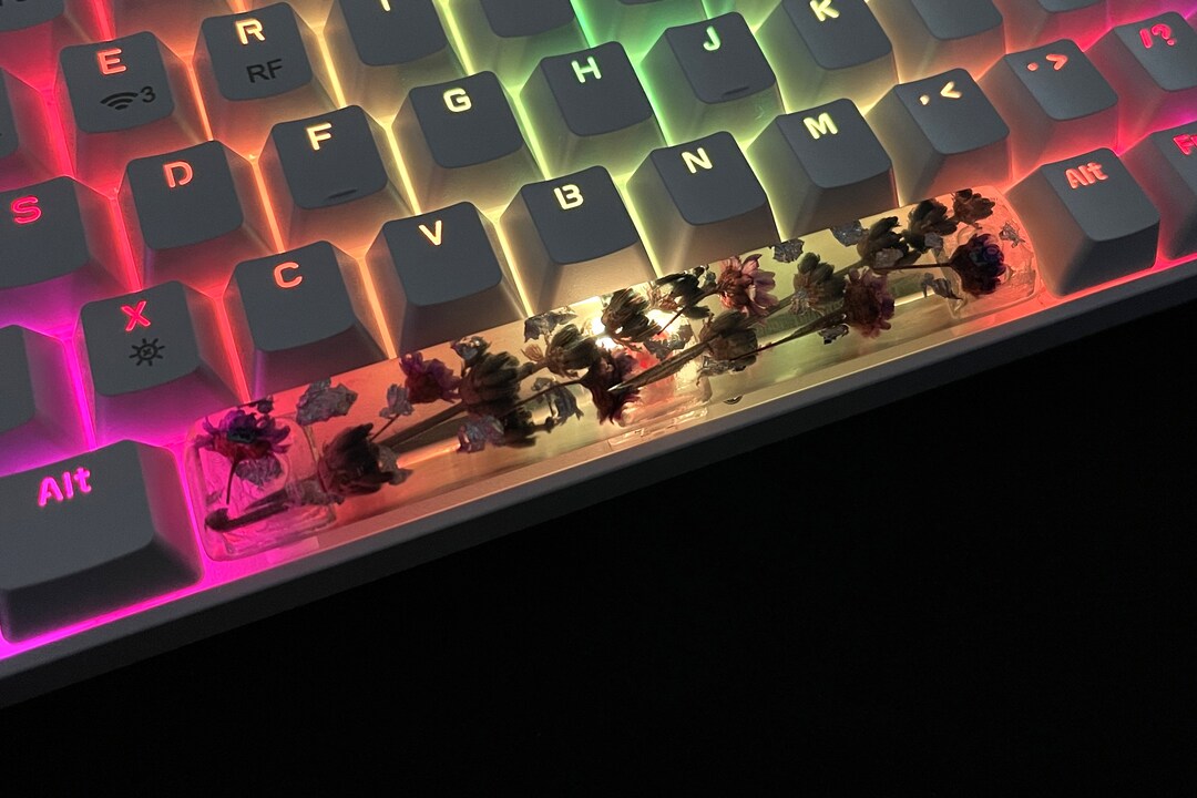 Resin Keycaps, Lavender Keycaps, Cute Keycaps, Botanical Keycap ...
