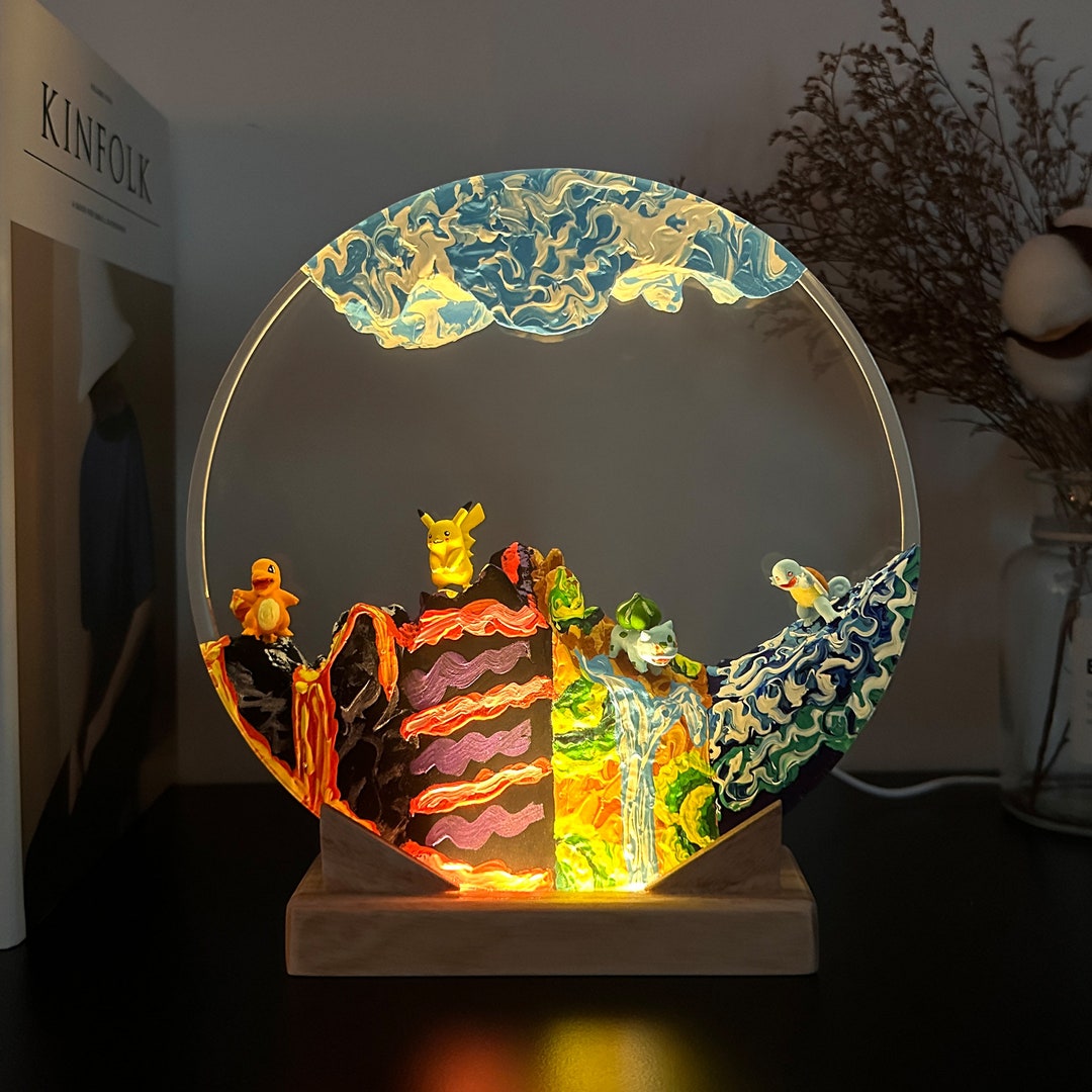 Pokemon Gift, Pokemon Decor, Pokemon Valentines, Pokemon Resin Lamp ...