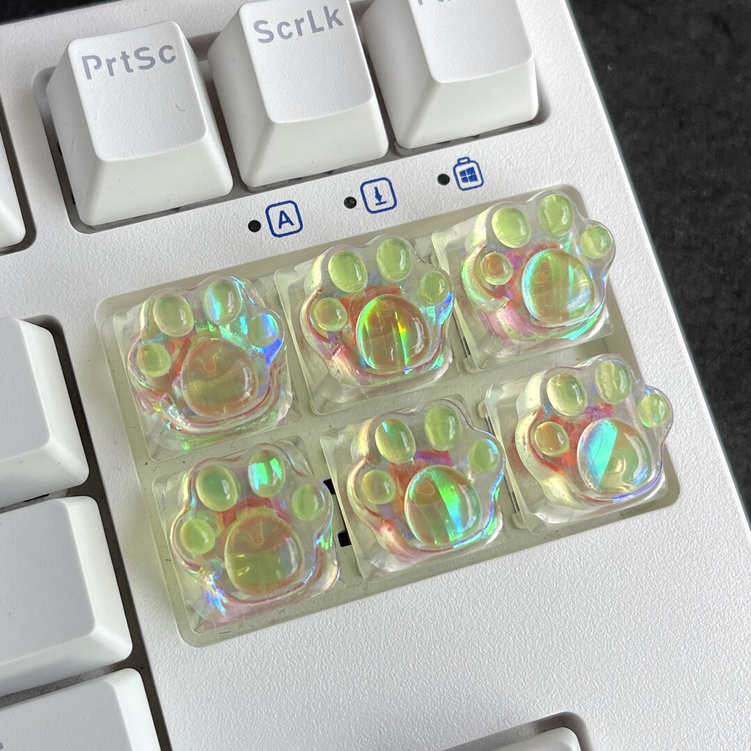 Rainbow Cat Paw Keycap, Cute Keycaps, WASD Keycap Set, Arrow Keycaps ...