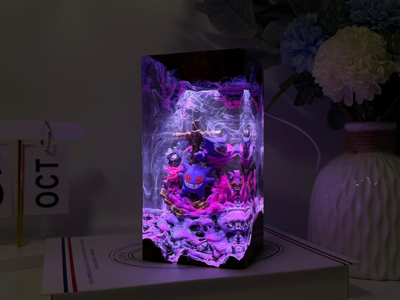 Pokemon Epoxy Lamp, Gastly Haunter Gengar Evolution Epoxy Lamp, Pokemon ...