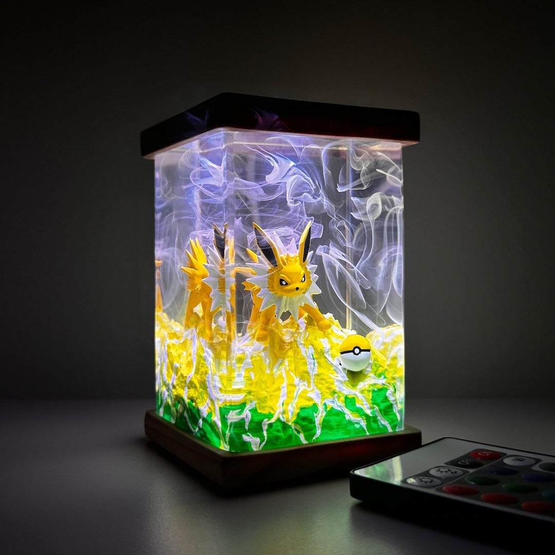 Eevee Evolution Pokemon Lamp, Jolteon Epoxy Lamp, Custom Epoxy Lamp ...