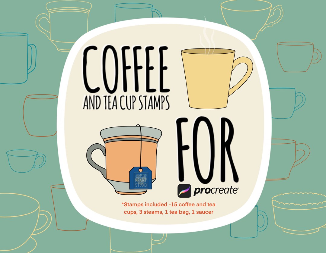 Coffee and Tea Cup Stamps for Procreate, Best Procreate Stamps ...