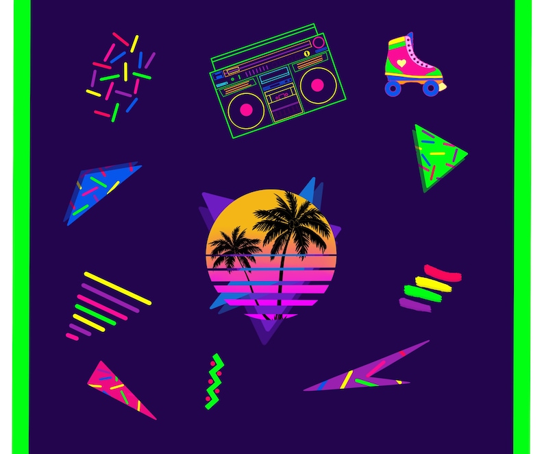 80’s Vibe Png Clip Art, 80’s Png, 80’s Clip Art Shapes, Neon Clip Art ...