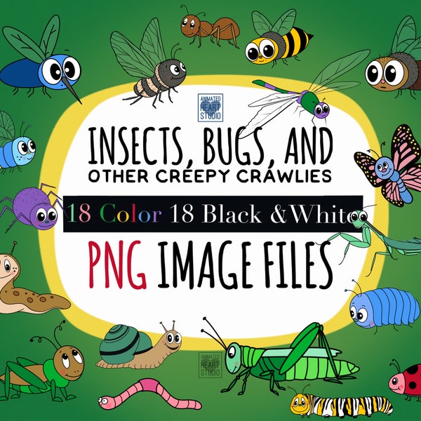 Cute Bugs Clip Art - Etsy