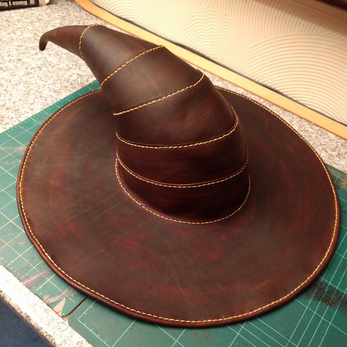 Leather Wizard Witch hat Handstitched Harry Potter style | Etsy