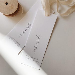Simple Reserved Seating Tag | Wedding Ceremony Reserved Seating - Etsy UK