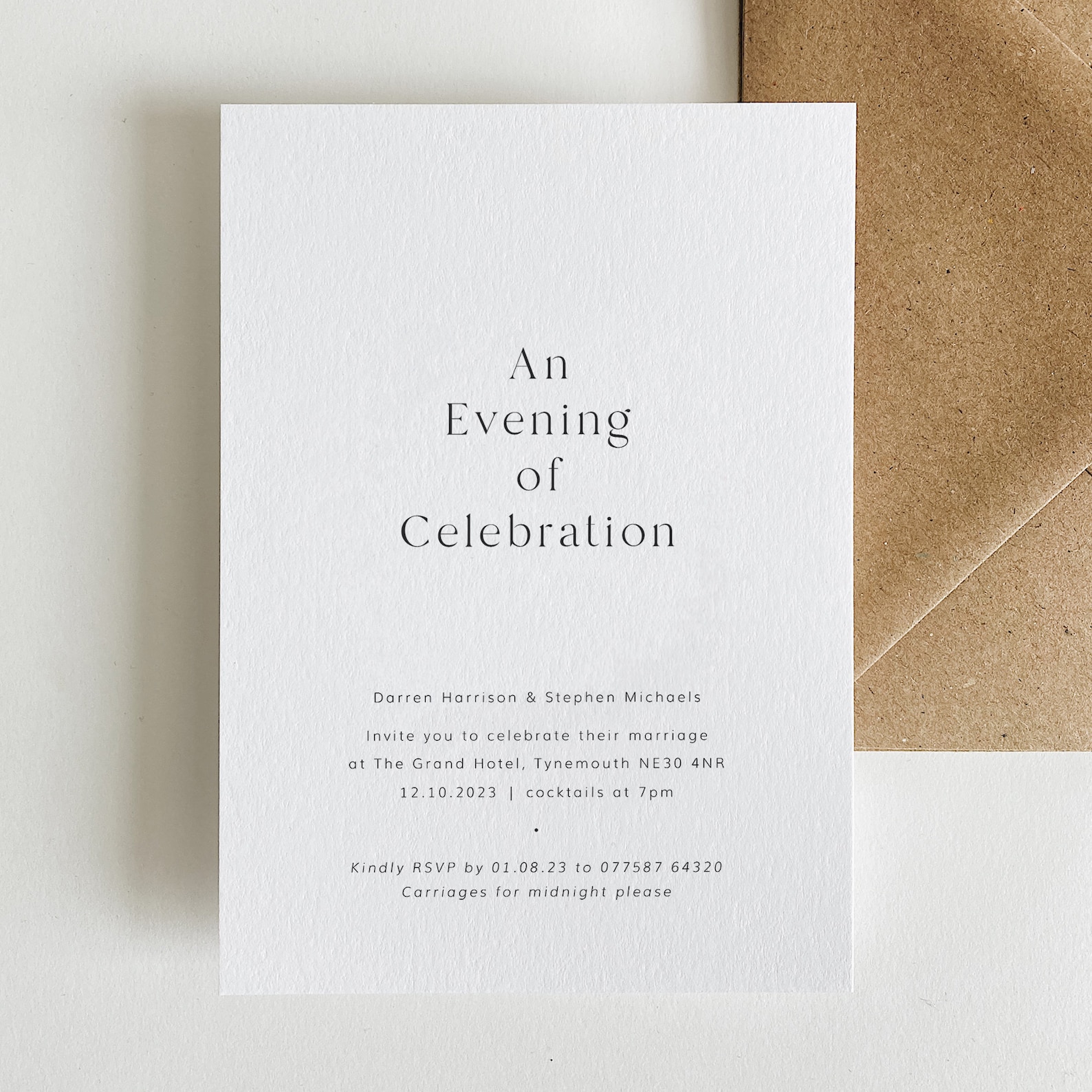 Modern Evening Wedding Invites Evening Wedding Invitations - Etsy UK