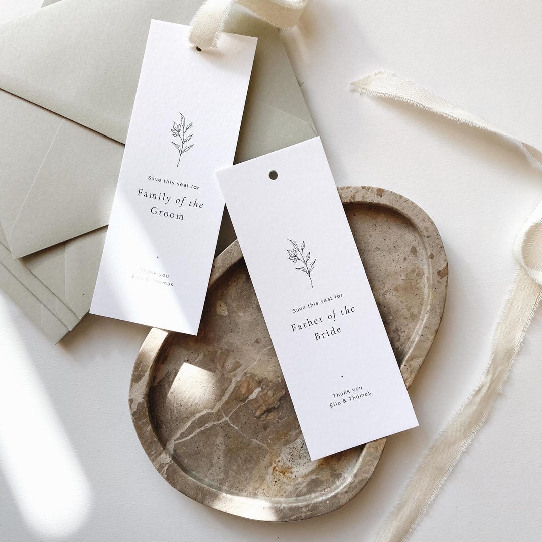 Reserved Chair Tags for Wedding | Ceremony Chair Tags - Etsy