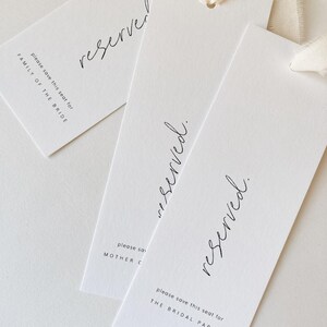 Simple Reserved Seating Tag | Wedding Ceremony Reserved Seating - Etsy UK