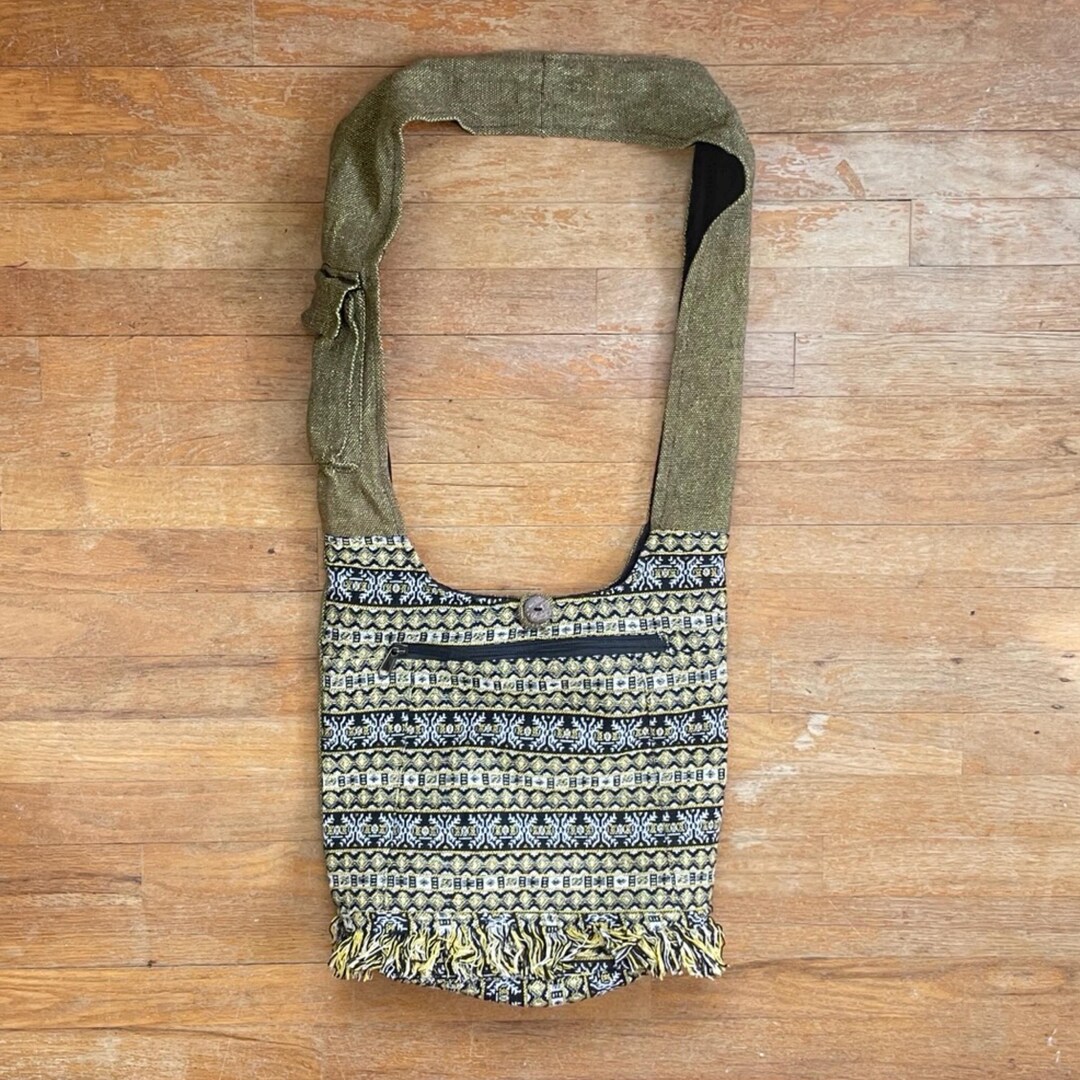 Vintage Tribal Cotton Hobo Bag, Wide Strap, Phone Pocket - Etsy
